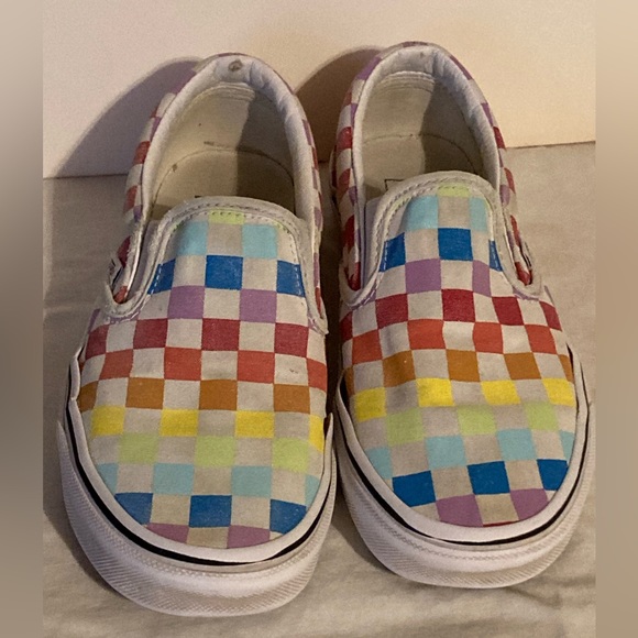 Vans | Shoes | Vans Slip On Multi Color Checkerboard | Poshmark